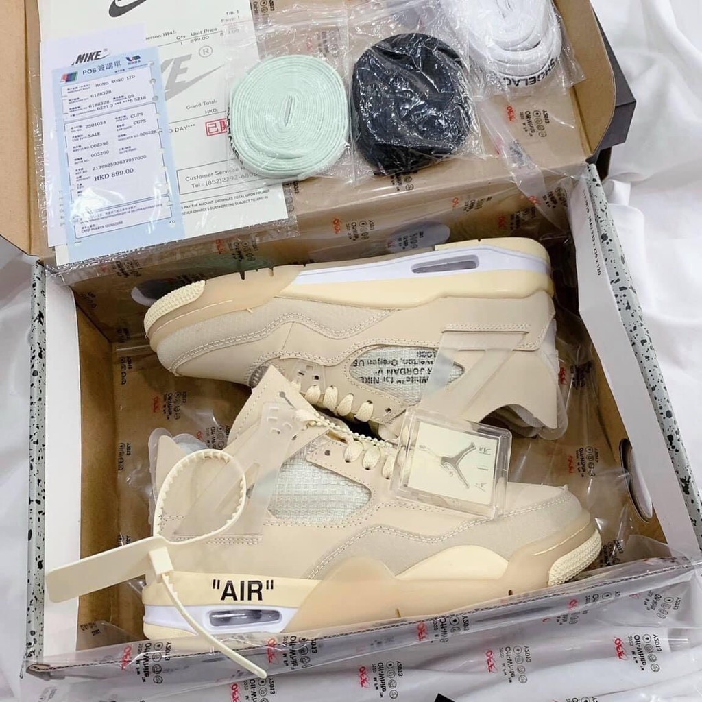 Giày Thể Thao JD4 Off White Sail màu kem tặng 3 dây kèm Full Box Bill ...