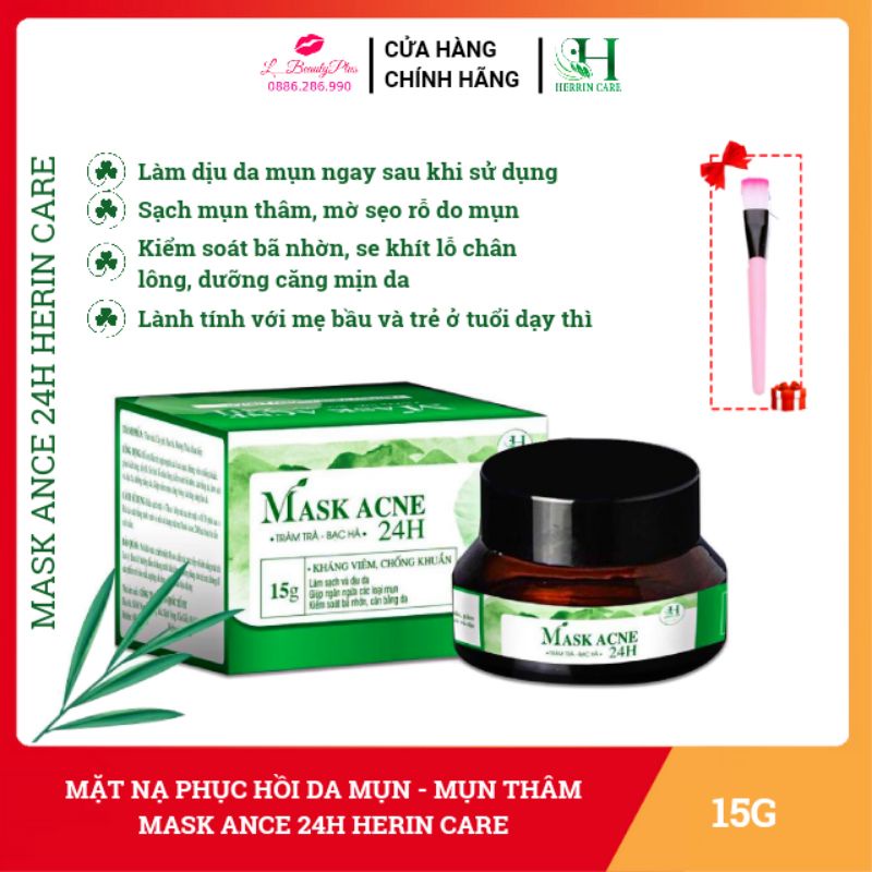 Mặt nạ phục hồi da mụn - mụn thâm Mask ANCE 24h Herrin Care 15g ...