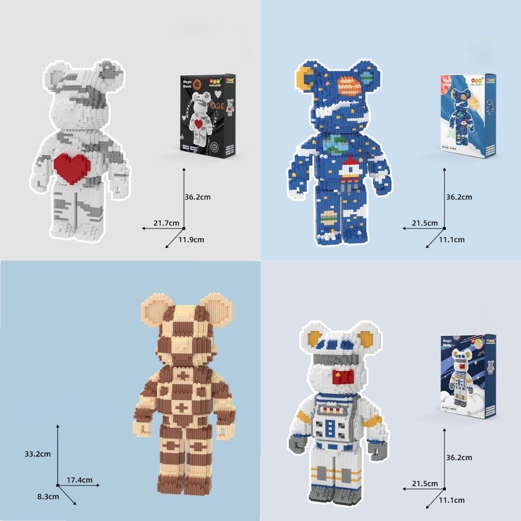 Mua Lego Bearbrick bộ lắp ghép 3D, đồ decor trang trí bàn làm việc, quà ...