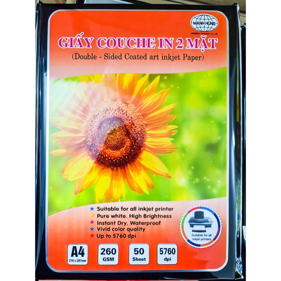 Mua Giấy In Ảnh Couche Bóng 2 Mặt Định Lượng 260gms Khổ A3-A4 Bóng Đẹp ...