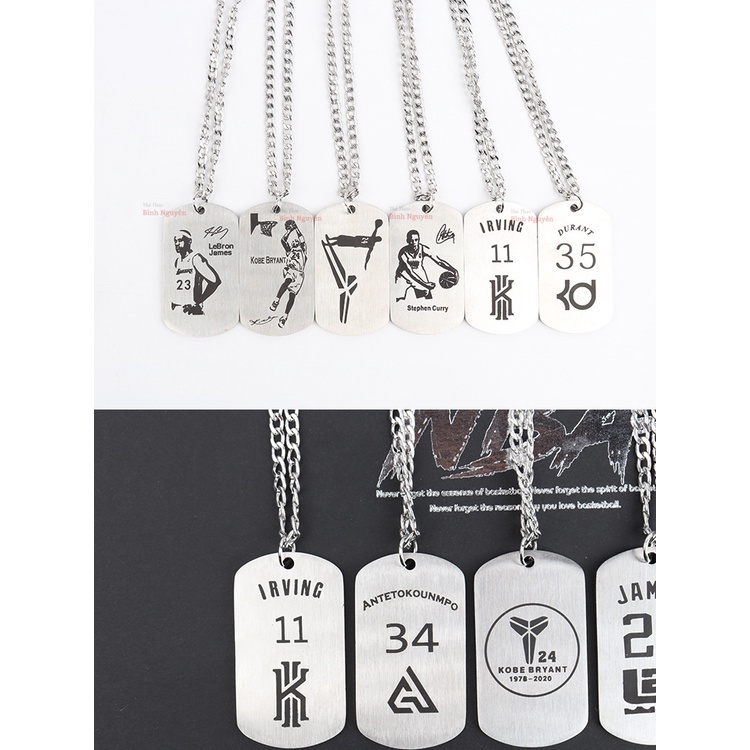 Mua Dây chuyền bóng rổ NBA vòng cổ Thẻ Bài Lính dogtag thép Titan không ...