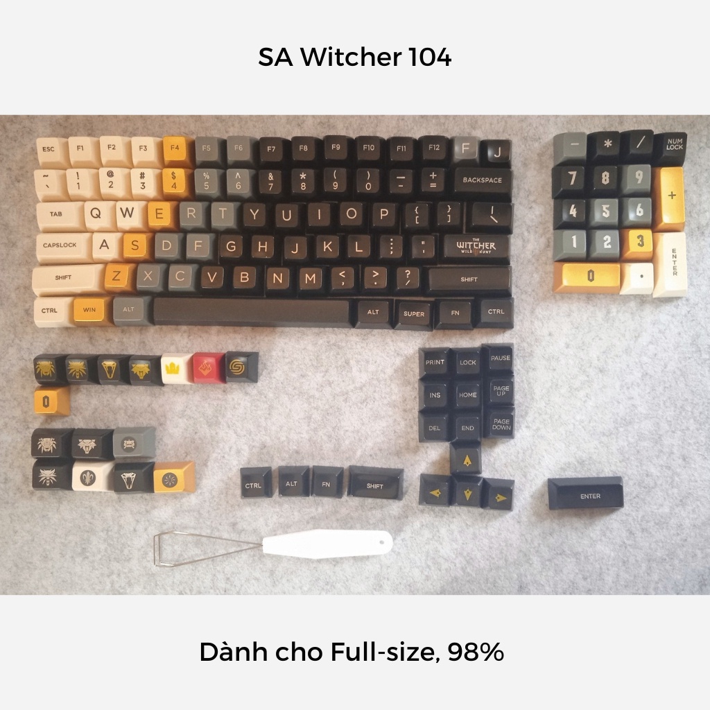 Bộ Keycap SA Witcher Tráng Men Siêu Bền Nút Bàn Phím Cơ - Kicap