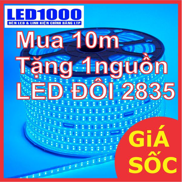 Mua Đèn led dây đôi trang trí 2835 220V - Cuộn 10m Led + Nguồn - Led ...