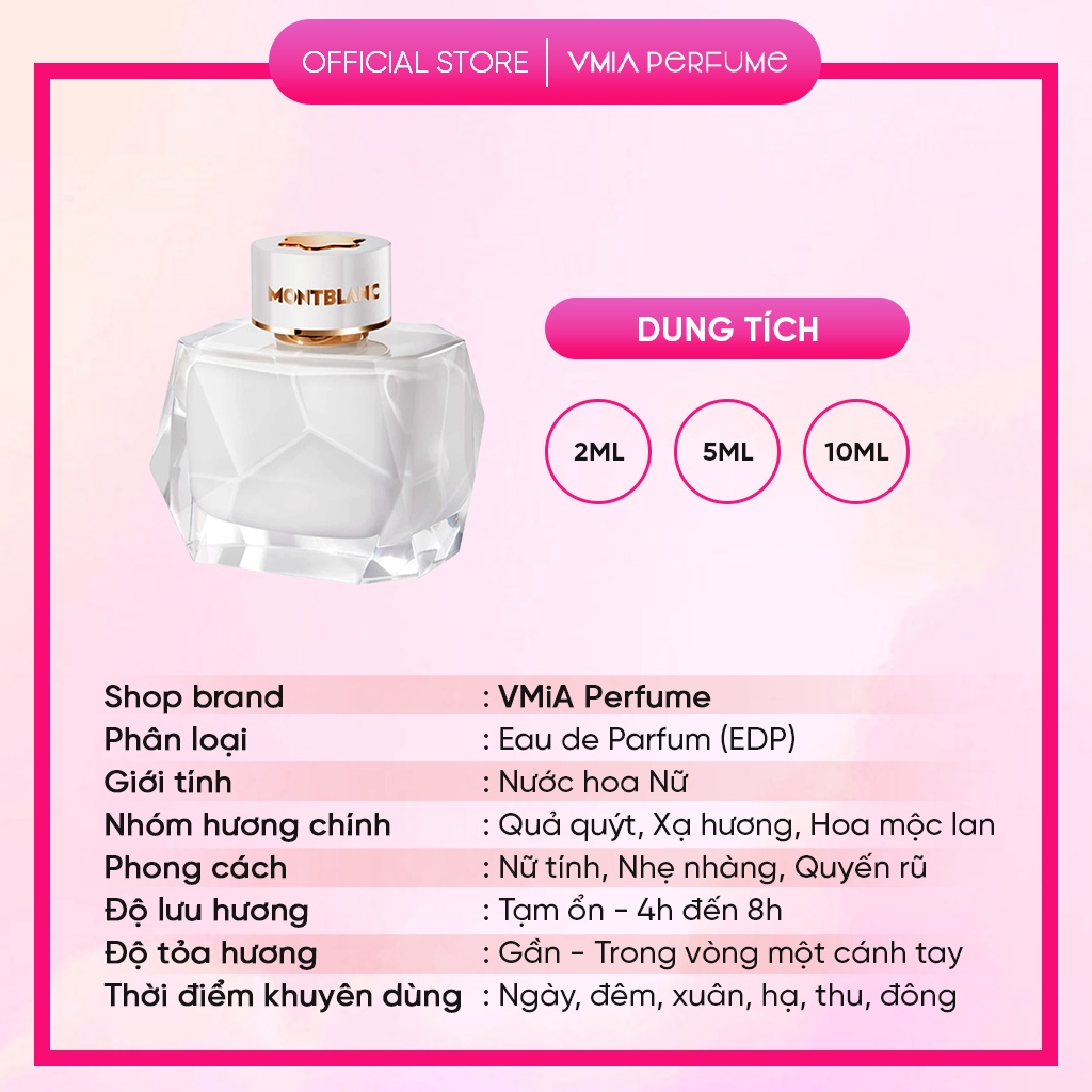 Mua Nước hoa Nữ Montblanc Signature mẫu thử 2ml 5ml 10ml giá rẻ nhất | TecKi.Vn