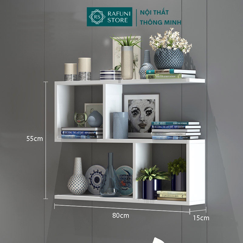 Mua Kệ Sách Gỗ Treo Tường 3 Tầng Rafuni Để Sách Vở, Tranh Ảnh Kích ...