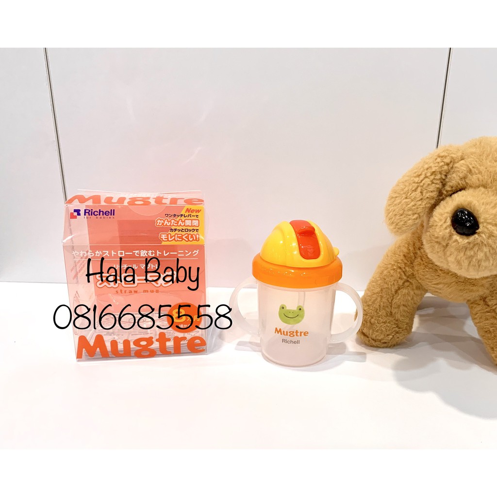 Cốc tập uống có ống hút Mugtre Richell 200ml | Shopee Việt Nam