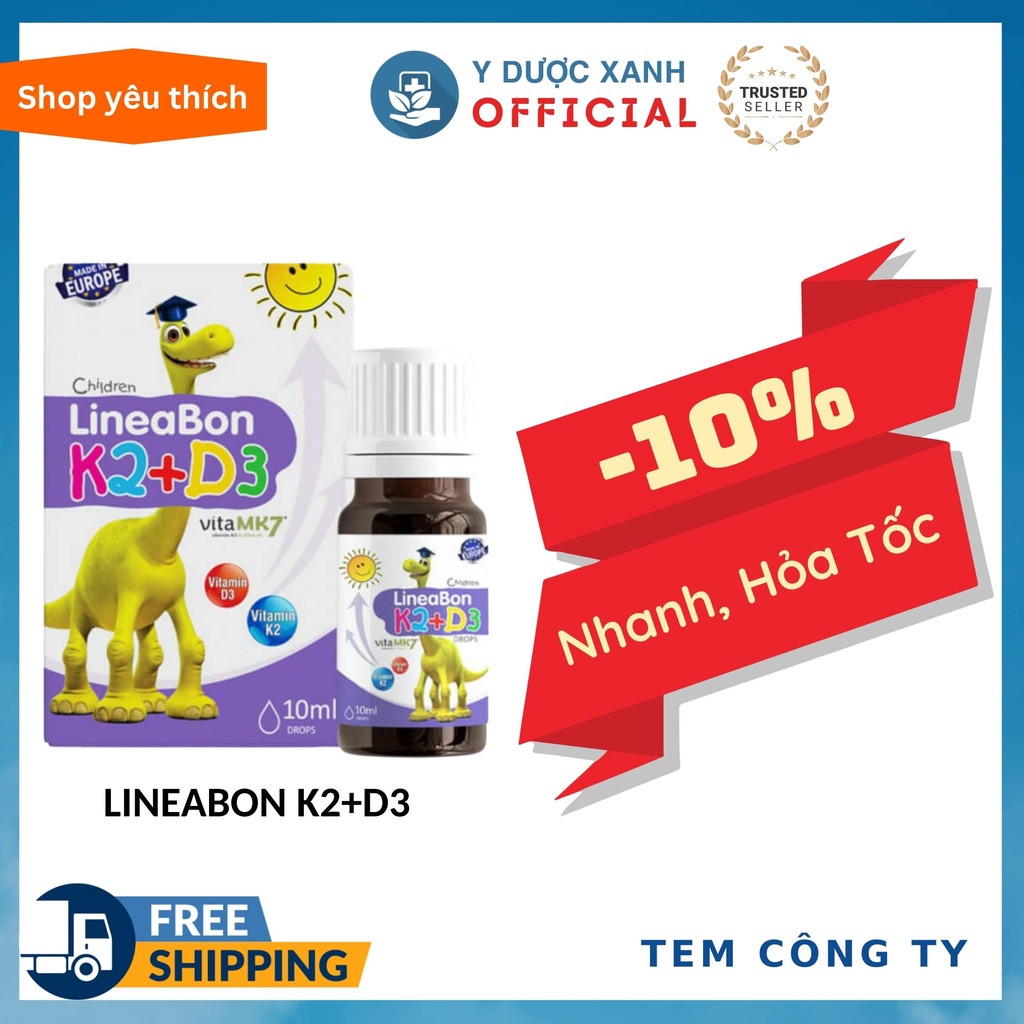Mua [Chính Hãng] LINEABON K2 D3, 10ml, Bổ sung vitamin K2 D3 cho bé - Y ...