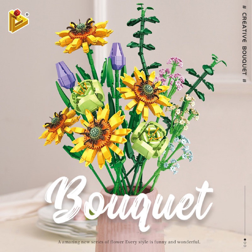 Mua Bộ lắp ráp Lego hoa, bộ xếp hình khối xây dựng bó hoa Panlos Brick ...