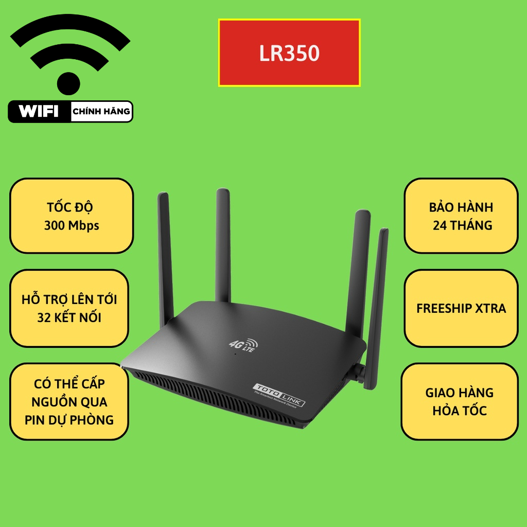 Mua Bộ phát wifi di động 4G LTE Totolink LR350 – Cục phát wifi chính hãng bảo hành 24 tháng giá ...