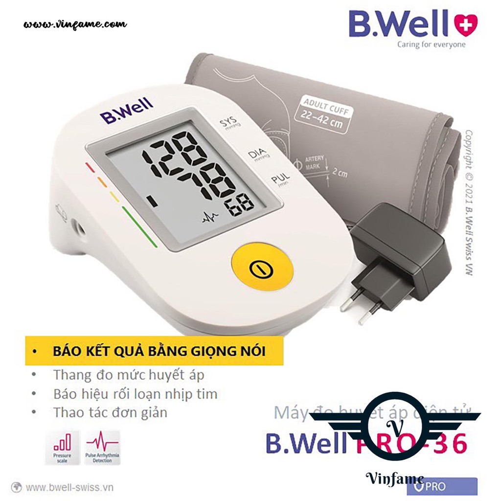 Mua Máy đo huyết áp bắp tay B.Well PRO 35-36 Bảo hành chính hãng 5 năm, máy đo huyết áp điện tử ...