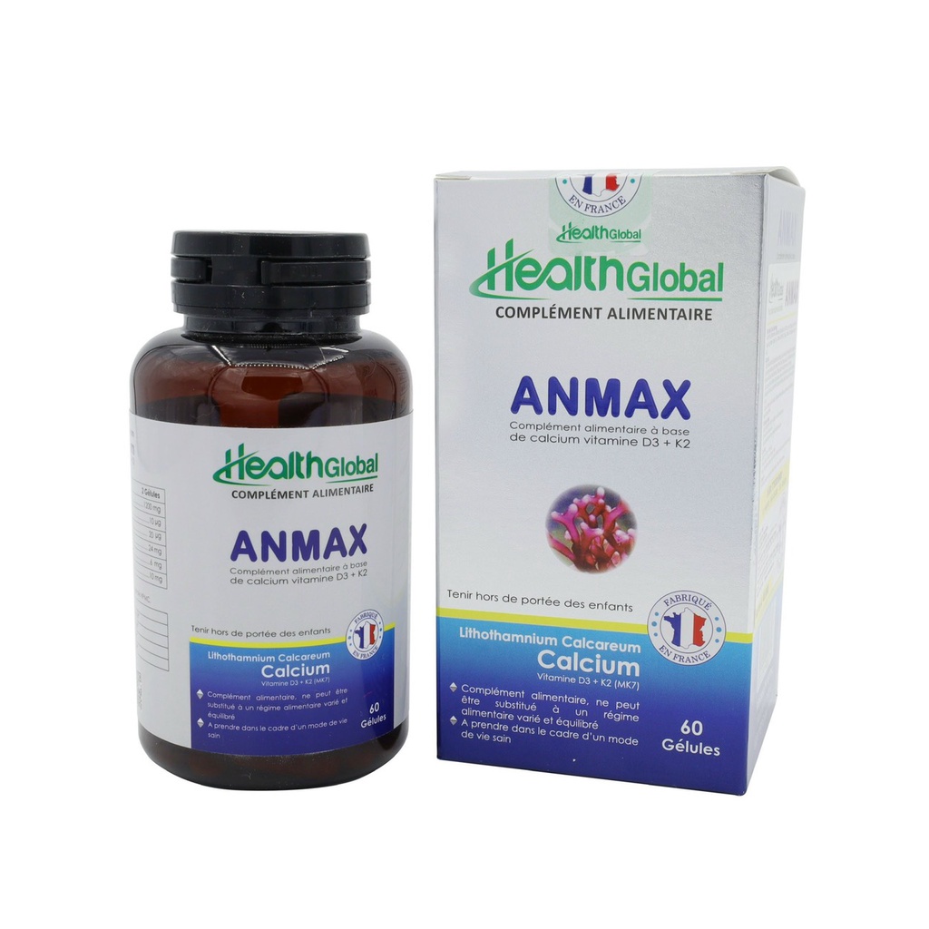 Canxi hữu cơ ANMAX 60 viên Health Golbal của Pháp - Bổ xung canxi hiệu ...
