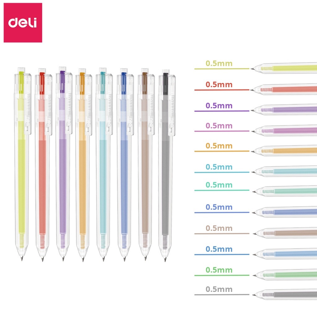 Ruột bút gel Deli 0.5mm dùng cho bút bi bấm A575 lâu hết mực không gai ...