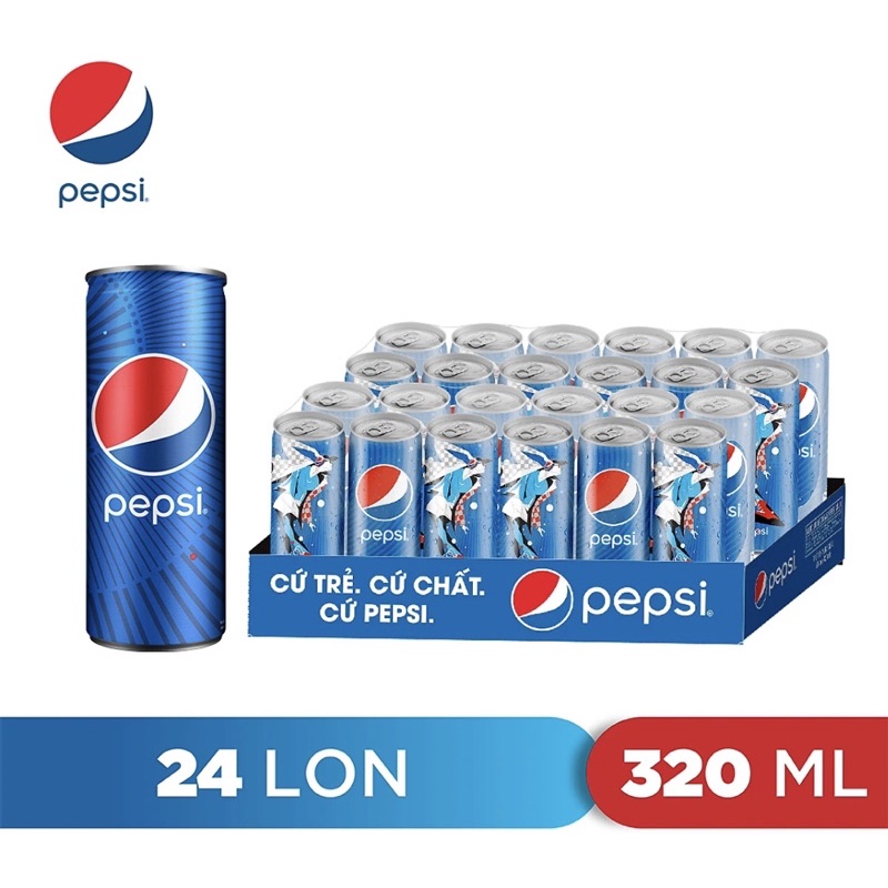 Mua Nước ngọt có gaz PEPSI NGUYÊN BẢN (ĐVT: LỐC 6 LON, THÙNG 24 LON, lon 320ml) NƯỚC NGỌT CÓ GAS ...
