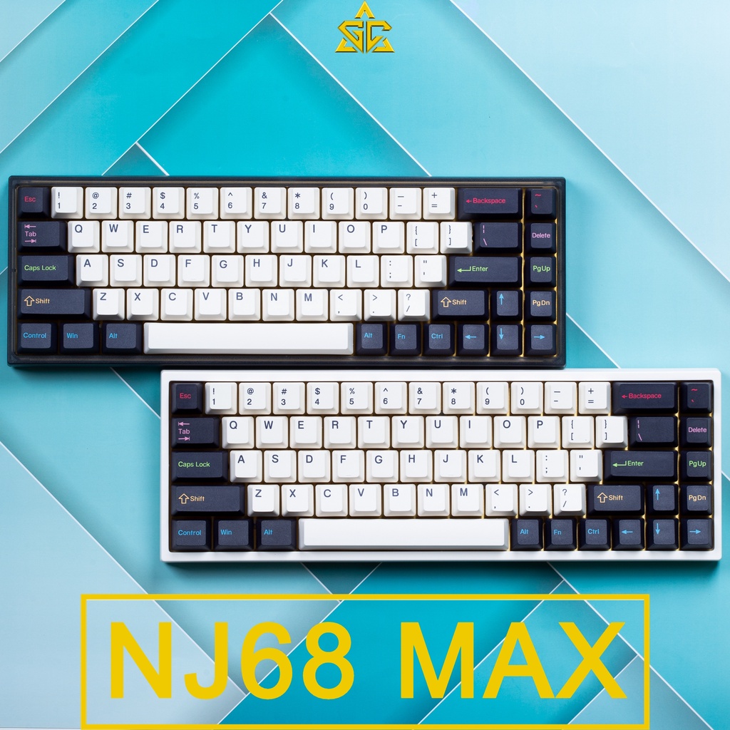 Bàn phím cơ không dây Keydous NJ68 MAX Hotswap RGB 3 Chế độ kết nối ...