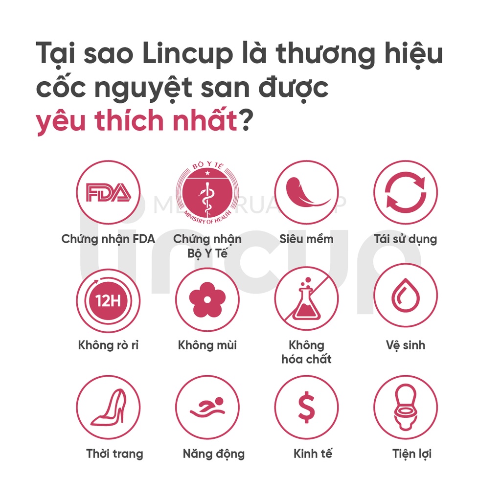 Cốc nguyệt san Lincup chính hãng size 25ml/34ml/40ml Nhập khẩu Mỹ, an toàn, tiện lợi | Shopee ...