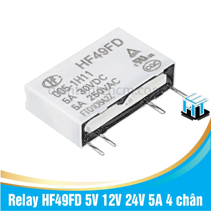 Relay HF49FD các loại 5V 12V 24V 5A 4 chân | Shopee Việt Nam