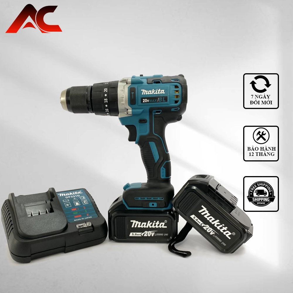 Máy khoan pin MAKITA 20V hàng cao cấp, 3 chức năng, động cơ không chổi than | Shopee Việt Nam