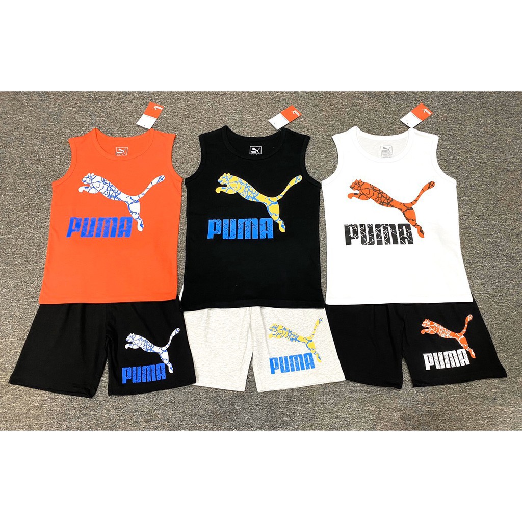 Bộ ba lỗ Puma cho bé trai, ba lỗ cotton mềm mát năng động cho bé ...