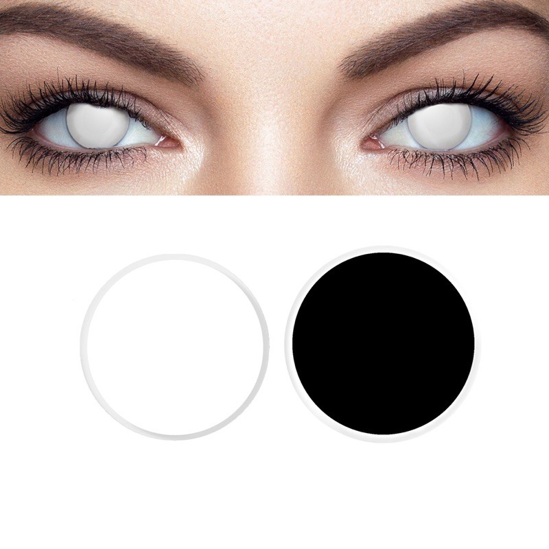 Mua Lens trắng toàn bộ - Lens xoắn - Contact lens trắng tròn , kính áp ...