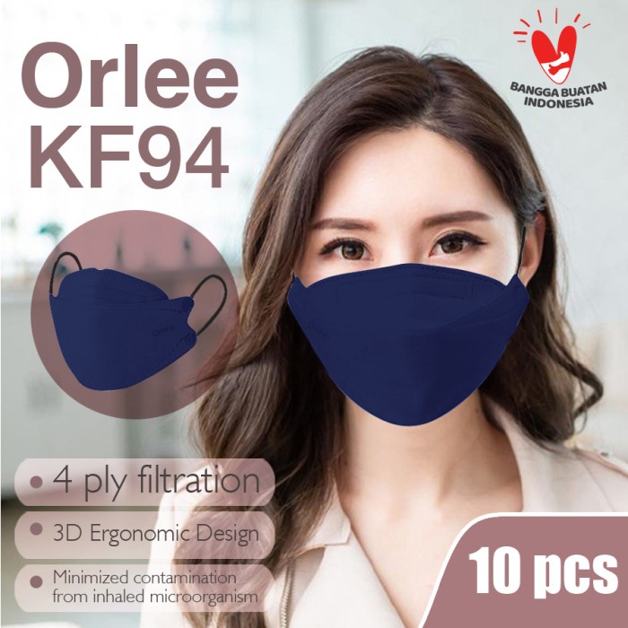 Mua Khẩu Trang Kf94 KF 94 Orlee 4ply Màu Xanh Navy Đậm Dập Nổi 10 giá rẻ nhất | TecKi.Vn