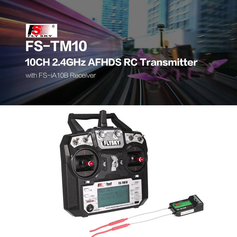 M1/B5 Flysky FS-TM10 FS-i6X 10CH 2.4GHz AFHDS RC Transmitter with FS-IA10B Receiver – Đồ chơi trẻ em
