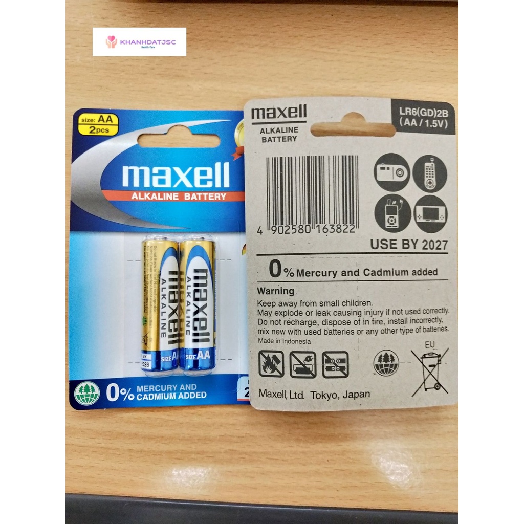 Pin Maxell AA ( Alkaline Battery LR6 GD/AA/1.5) sử dụng trong thiết bị ...
