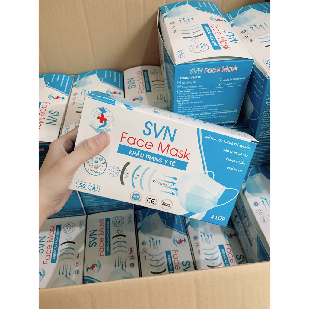 Mua Hộp Khẩu Trang Y Tế SVN Face Mask 4 Lớp, Hộp 50 Chiếc Tác Dụng ...