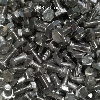 M8x15mm, M8x20, M8x30, M8x40 INOX 304 COMBO Bộ 20 Bu Long Con Tán 8mm ...