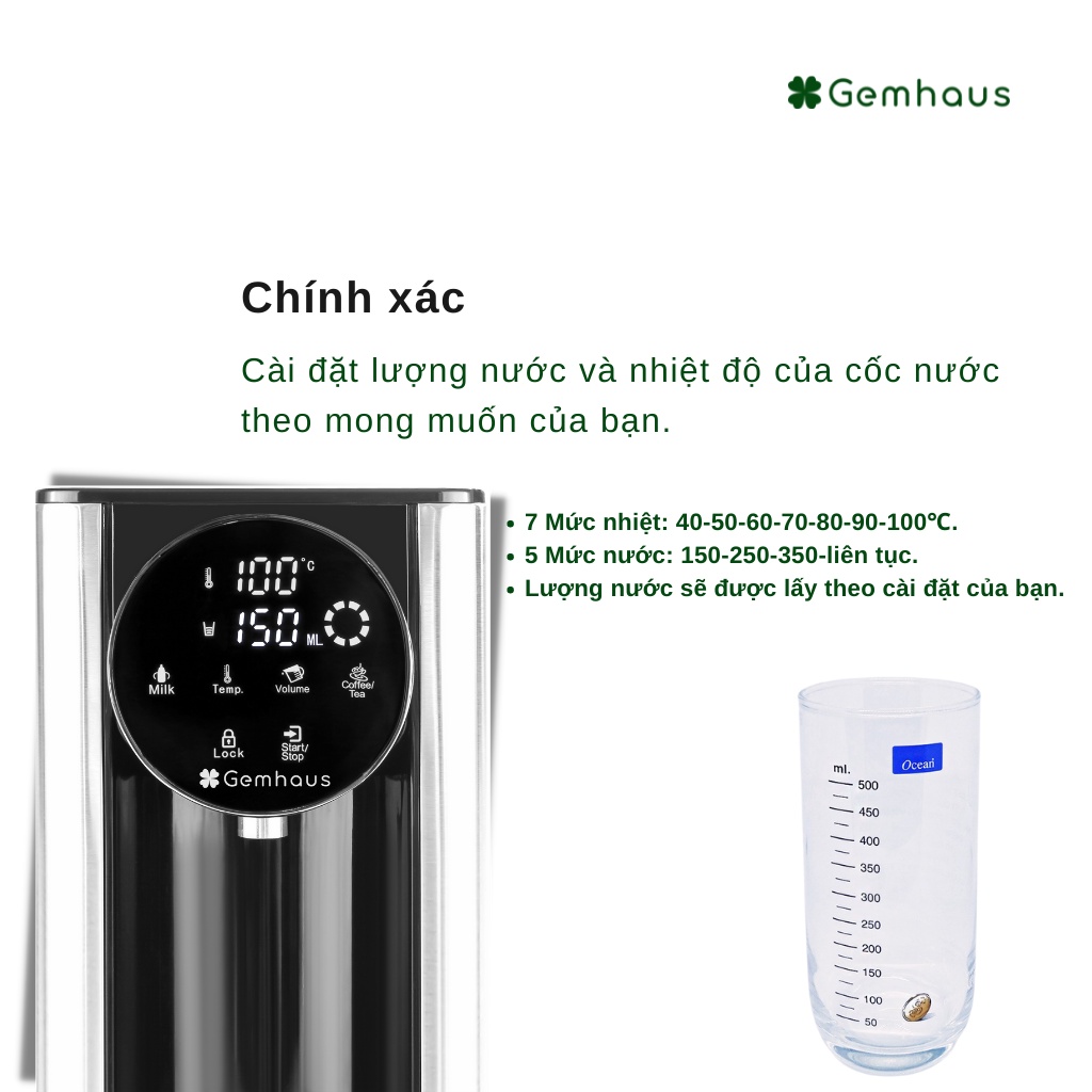 Mua Bình thủy Gemhaus GH660 dung tích 2,7l, bình thủy điện đun nước, pha sữa, pha cà phê và trà ...