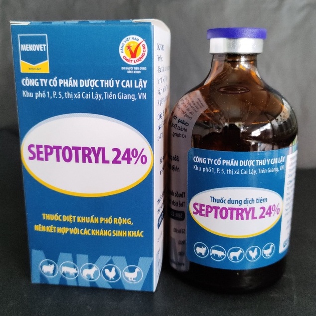 Mua SEPTOTRYL 24% 100ML MEKOVET hô hâp tiêu hóa trên heo dê cừu chó mèo ...