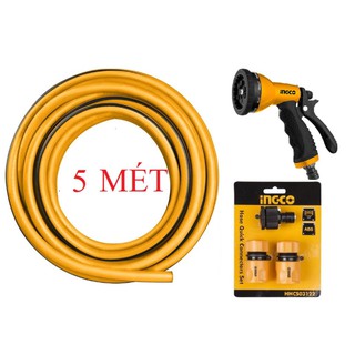 Bộ 5 mét ống nhựa PVC khớp nối vòi xịt rữa tưới cây 8 tia INGCO HPH2001 ...