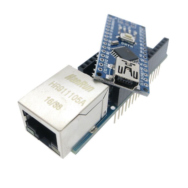 1 bảng mạch mạng Ethernet Shield V1.0 ENC28J60 + 1 mô đun chuyển đổi ...