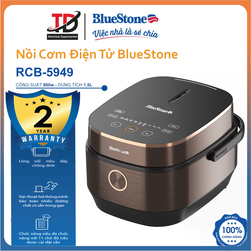 Mua Nồi Cơm Điện Tử Bluestone RCB-5949, Lòng Nồi Niêu 1.5Lit-860w, Bảo ...
