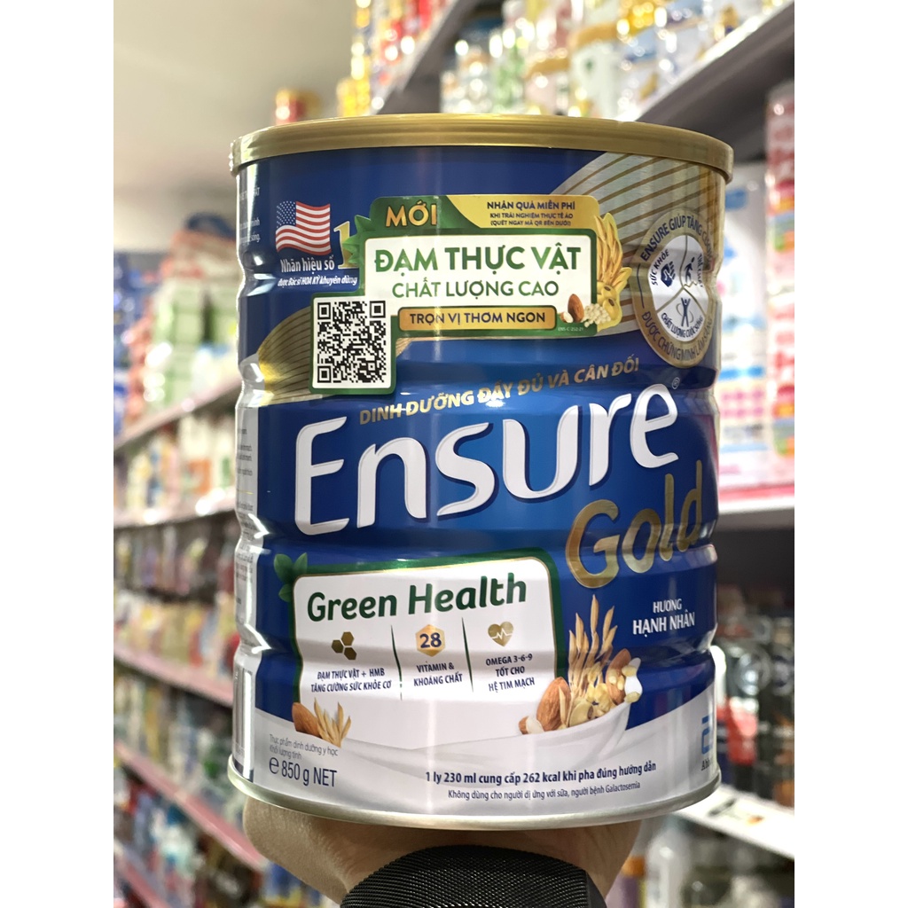Sữa Ensure Gold Green Health Hạnh Nhân 850g | Shopee Việt Nam