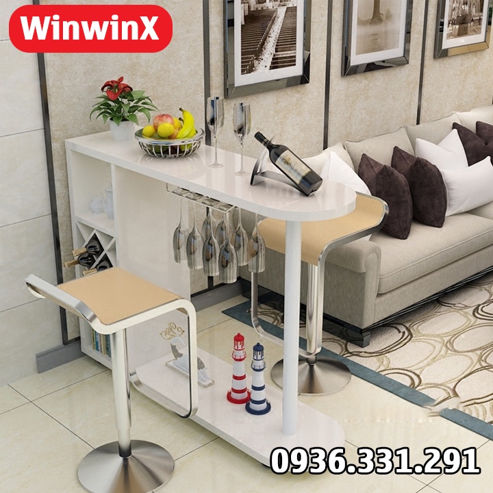 Mua Quầy Bar Mini Mặt Gỗ Có Khay Để Ly Kèm Ghế Chất Liệu Màu Sắc Sang ...