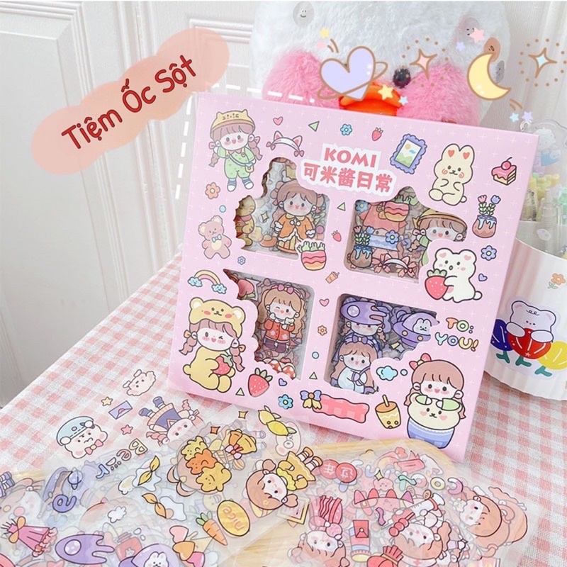 30 Mẫu Hộp Sticker Set 100 tấm 1000 sticker dễ thương dán trang trí ...