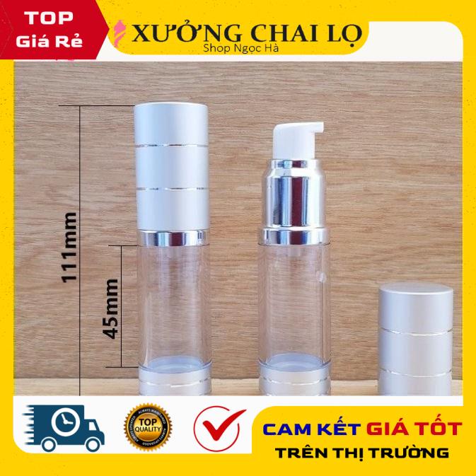 Chai Lọ Hút Chân Không GIÁ RẺ NHẤT Chai hút chân không trong suốt Nắp Bạc 15ml,30ml,50ml , chai ...