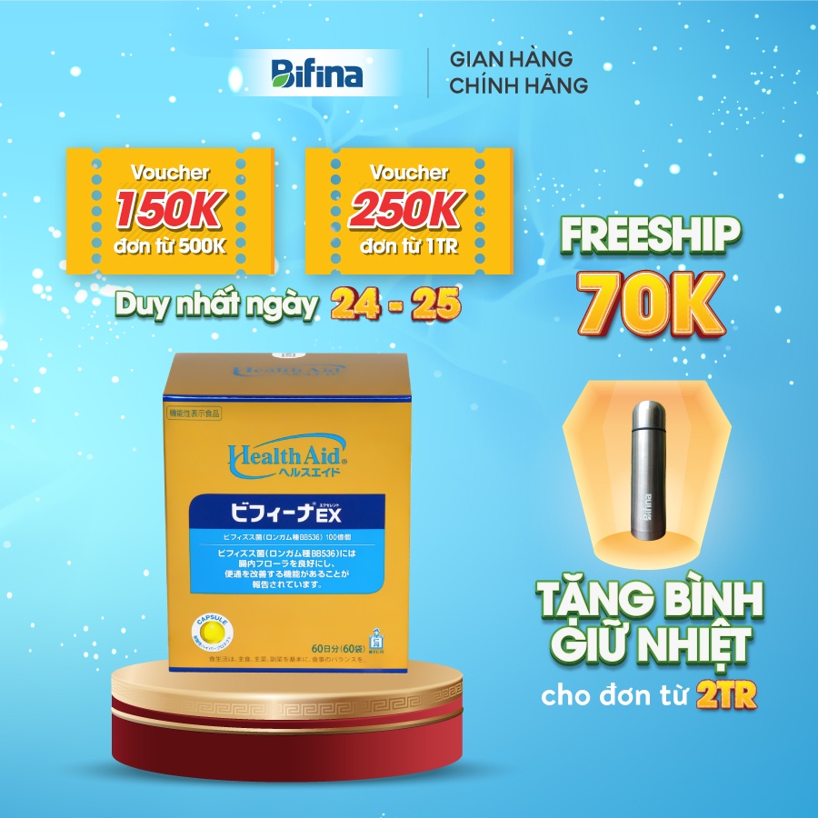 Mua Đại Tràng - BIFINA NHẬT BẢN, loại EX hộp 60 gói hỗ trợ điều trị ...