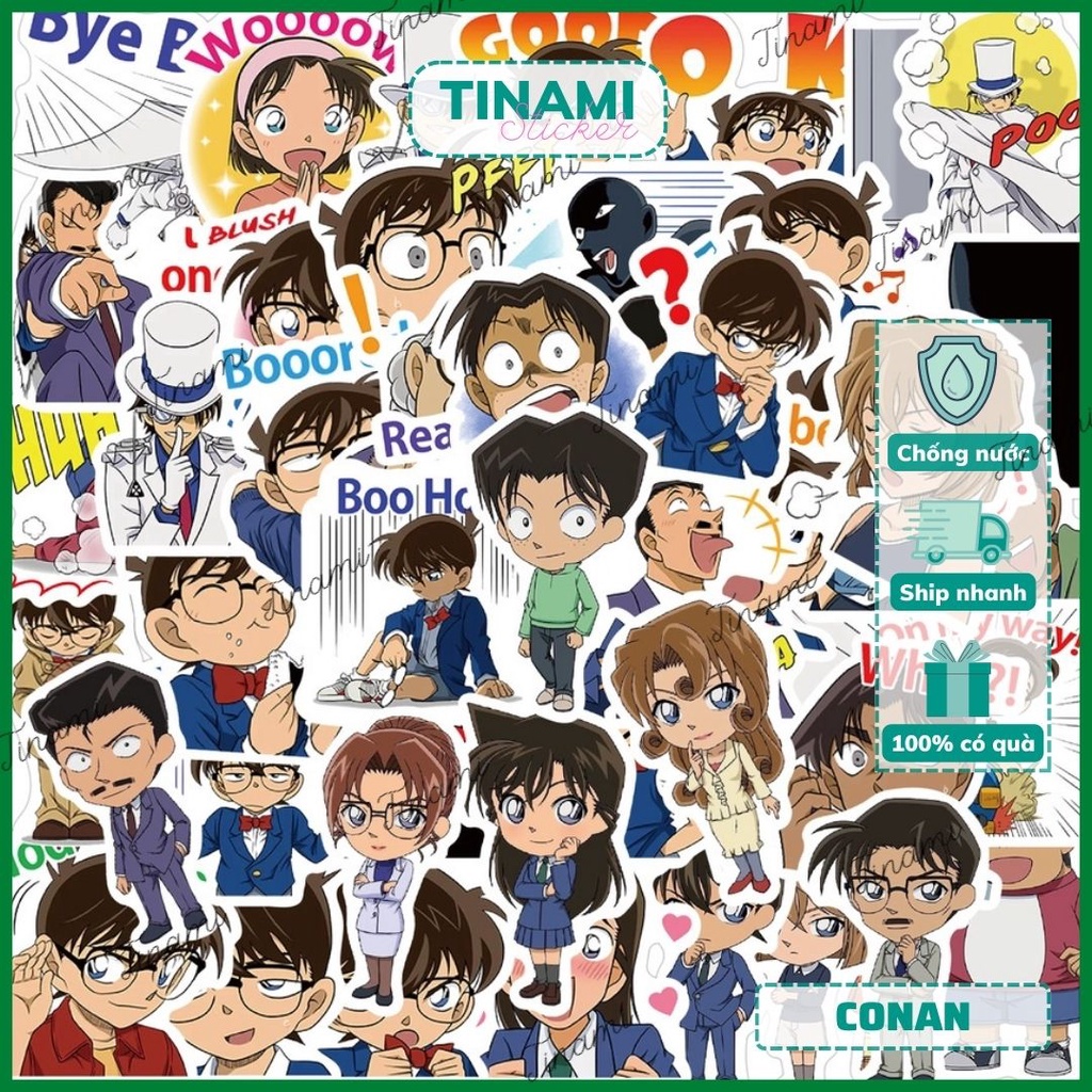 Mua Sticker Conan Thám tử lừng danh dán điện thoại laptop vali mũ bảo ...