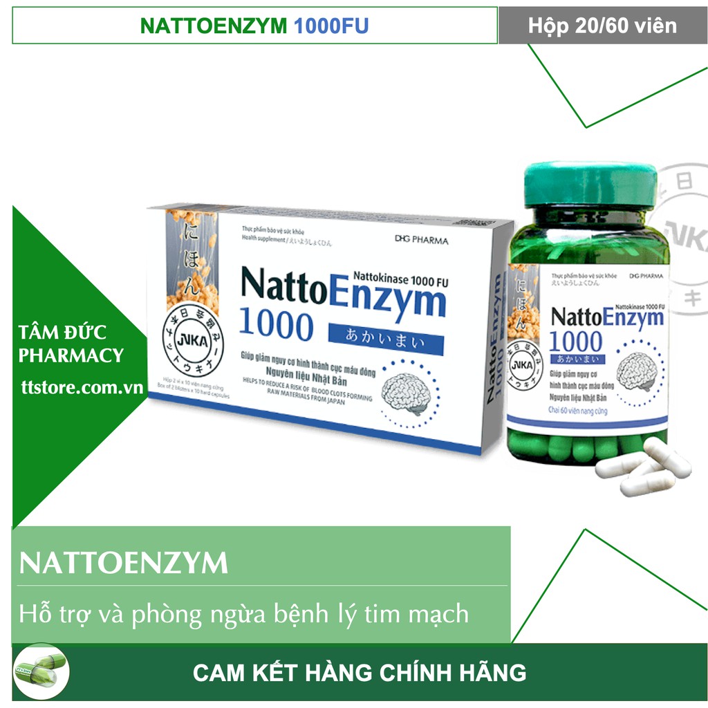 NattoEnzym DHG 1000 FU - Hỗ trợ làm tan cục máu đông - Nattokinase ...