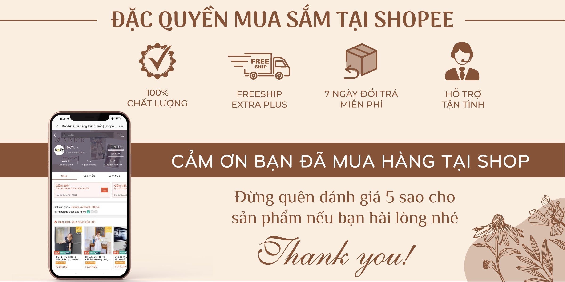 BooTik, Cửa hàng trực tuyến | Shopee Việt Nam