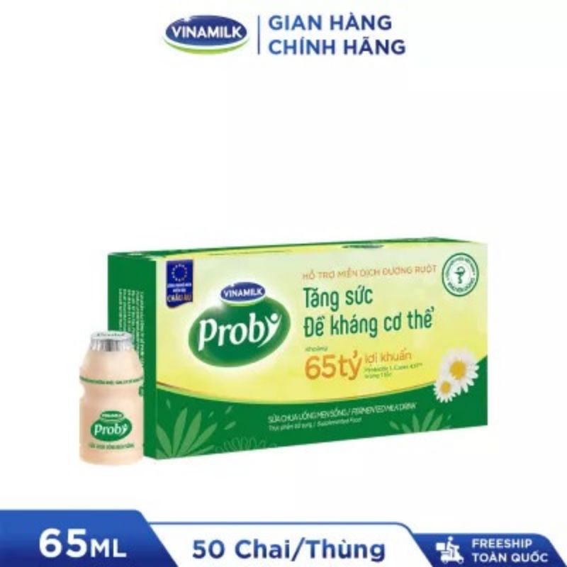 Thùng 50 chai Probi có đường Vinamilk 65ml | Shopee Việt Nam