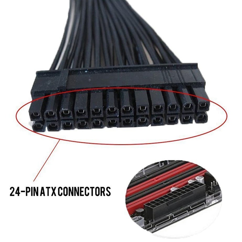 Set 10 dây cáp chuyển đổi nguồn điện 24Pin Dual PSU ATX với 2 pin 8 pin ...