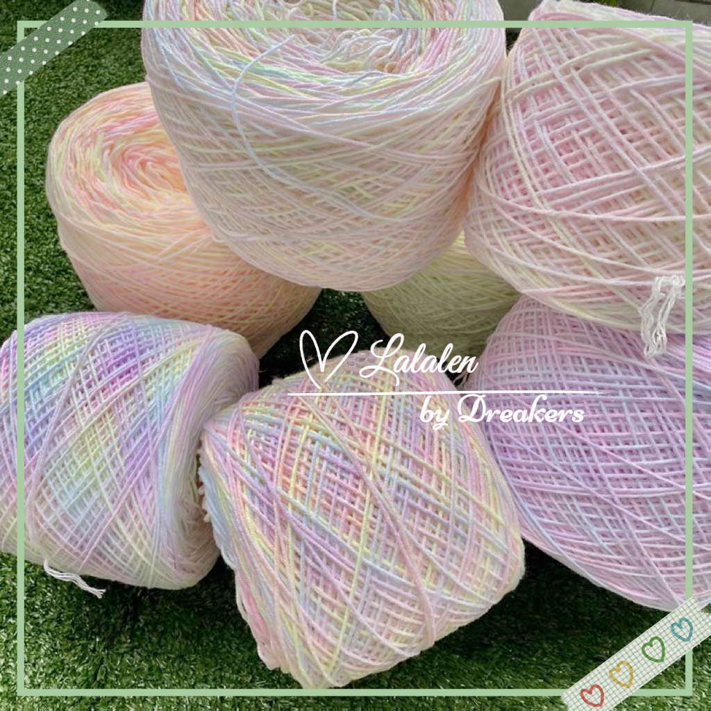 Mua Len bông sữa cotton nhuộm ombre/màu pastel cầu vồng cuộn 50gr (Bảng ...