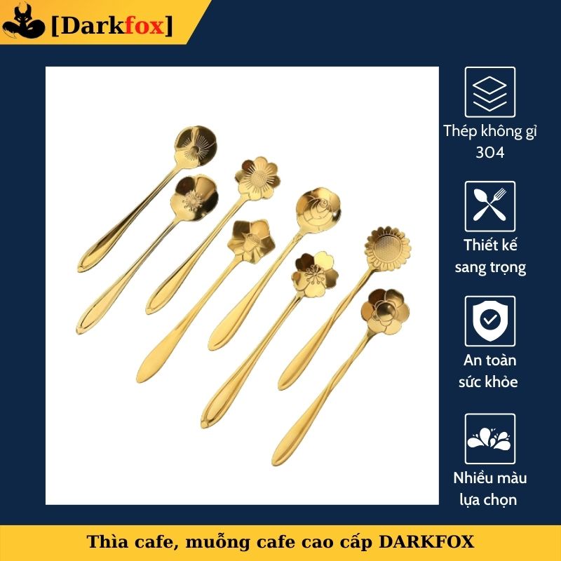 Mua Thìa cafe, muỗng cafe inox 304 cao cấp, 3 màu sang trọng hoa văn ...