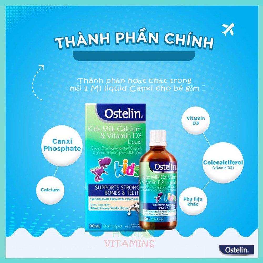 Mua Canxi Nước Khủng Long Ostelin Kids Milk Calcium & D3 Liquid 90ml Úc ...