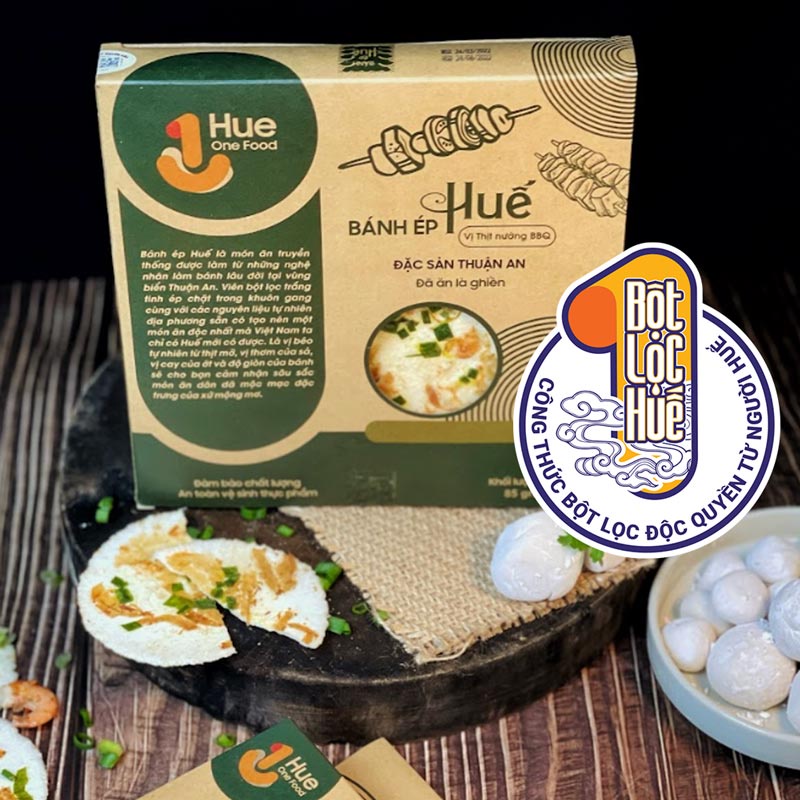 Mua Bánh ép Huế HUE ONE FOOD vị thịt nướng BBQ size lớn chính hãng hộp ...