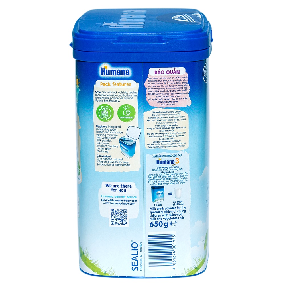 Mua Sữa Bột Công Thức Dinh Dưỡng Dành Cho Trẻ Từ 24 Tháng Tuổi Humana ...