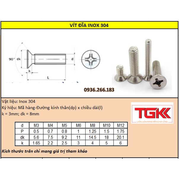 Bulong đầu bằng inox 304 M3 (Túi 10) | Shopee Việt Nam