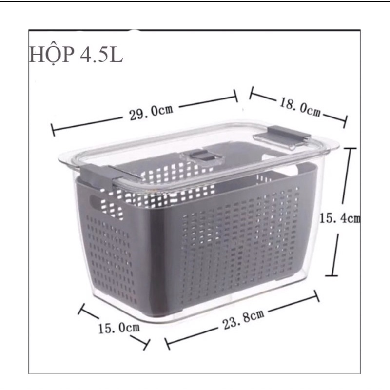 Mua Hộp đựng thực phẩm tủ lạnh cỡ lớn 2 lớp có lỗ thoát nước, khoá ...